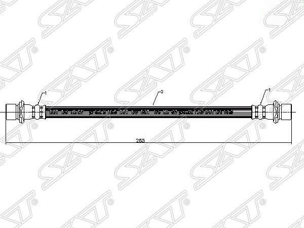 Шланг тормозной SAT ST-90947-02D35 передний Таиланд TOYOTA LAND CRUISER PRADO 120 02-/150 09-/SURF/FJ CRUISER 02-