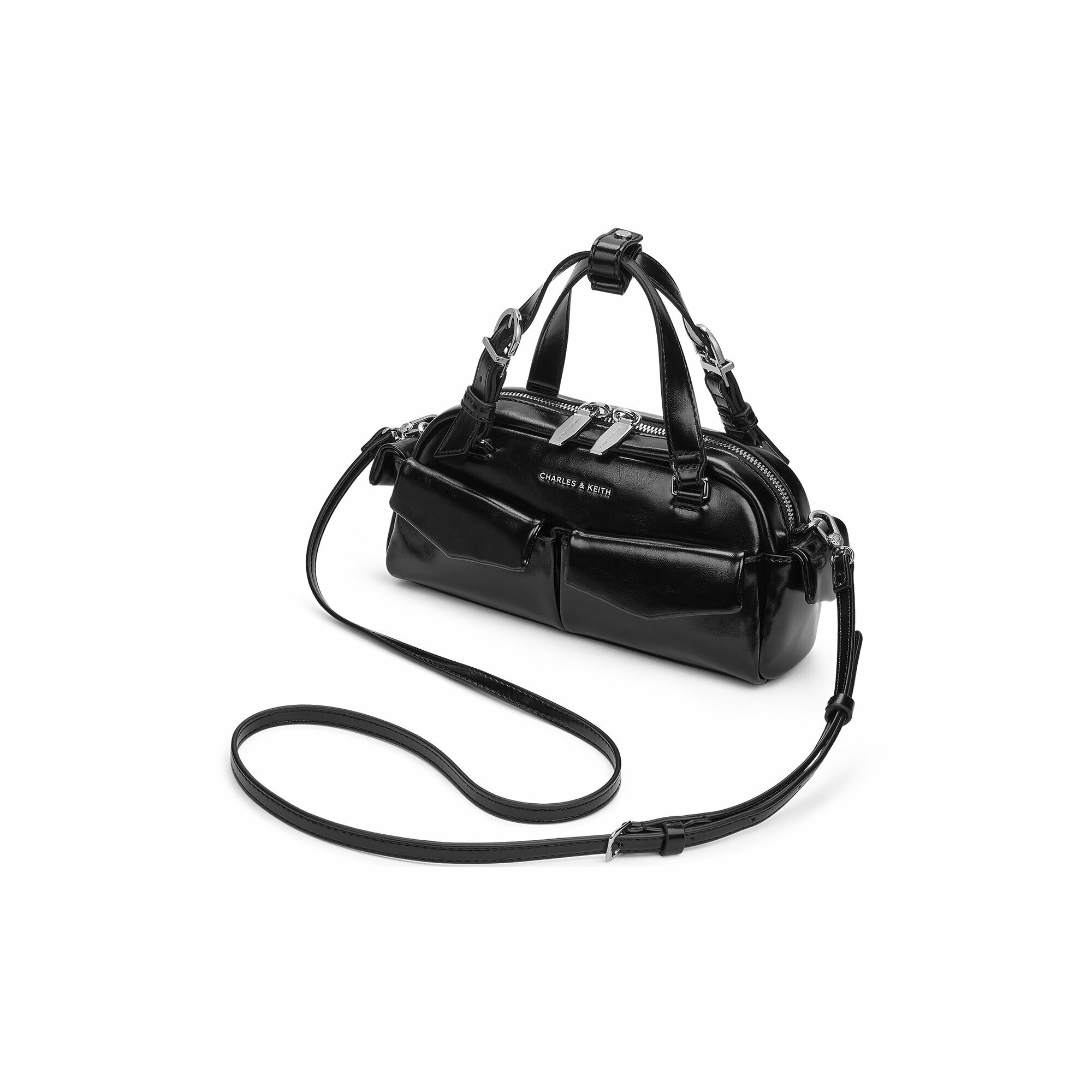 Сумка CHARLES & KEITH, фактура матовая, черный — фото 1