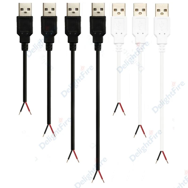 Кабель USB с проводами 24В, черный 30см — фото 1