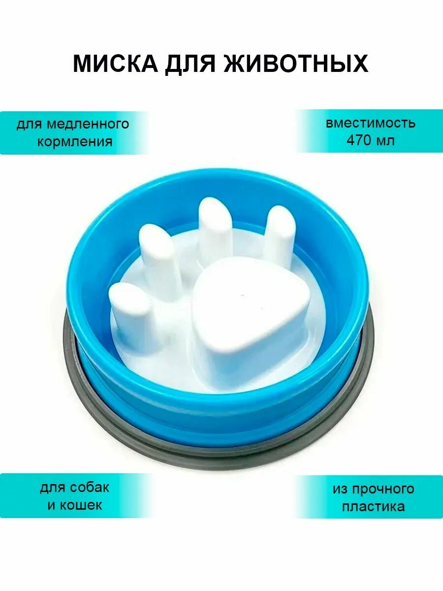 Миска для медленного кормления домашних животных