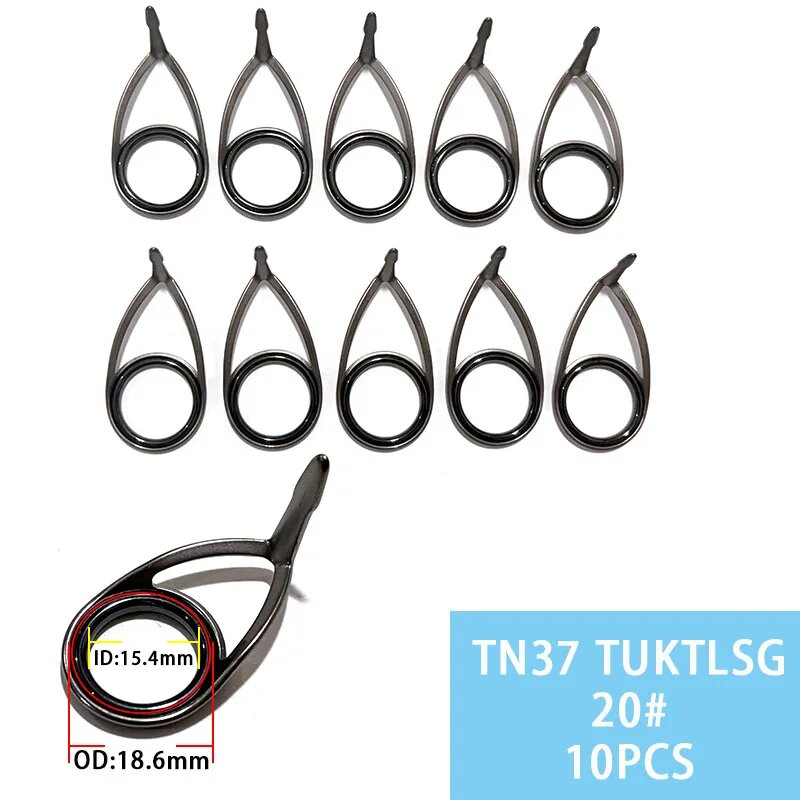 Направляющие для удочек из нержавеющей стали TN37 TUKTLSG 4# 5.5# 5# 6# 8# 10 шт. TN37 TUKTLSG 20