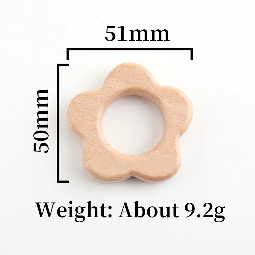 Деревянный прорезыватель для зубов, 51х50 мм, 9.2г, Цвет: 10-Plum Blossom