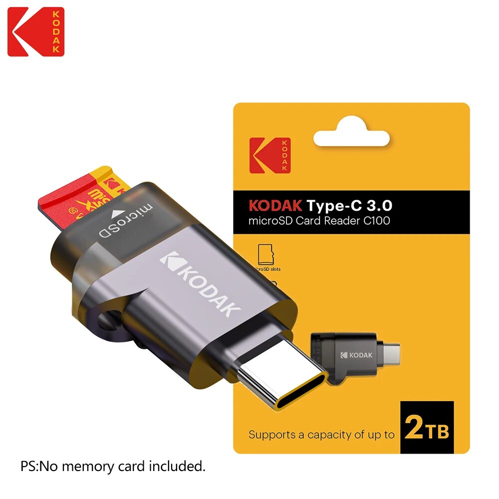 Карта памяти Kodak Micro SD U3 V30 64/128/256GB C100 Card reader