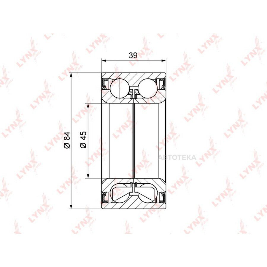 Подшипник ступицы MB W201/W202/W124/W210 83- зад. LYNXAUTO WB1368