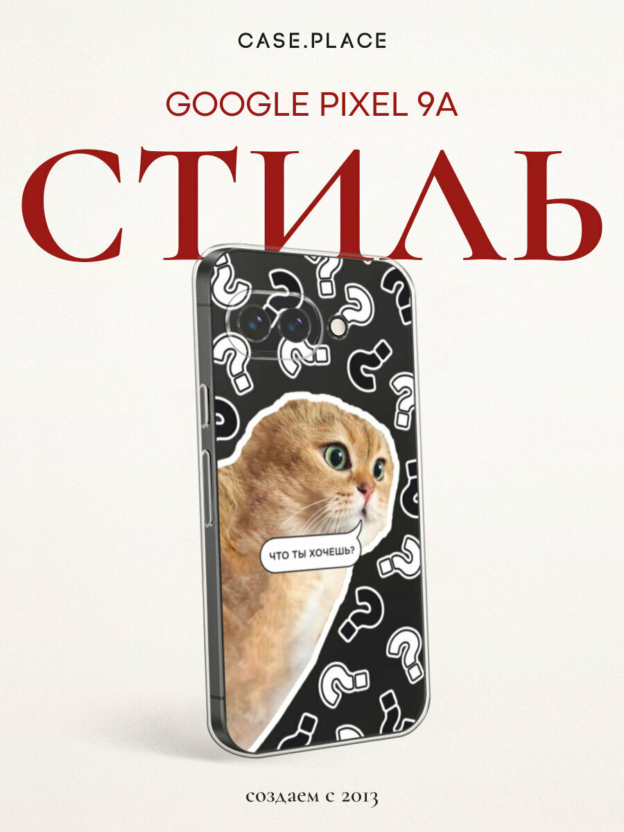 Чехол на Google Pixel 9a / Гугл Пиксель 9A с принтом С котом парный, прозрачный