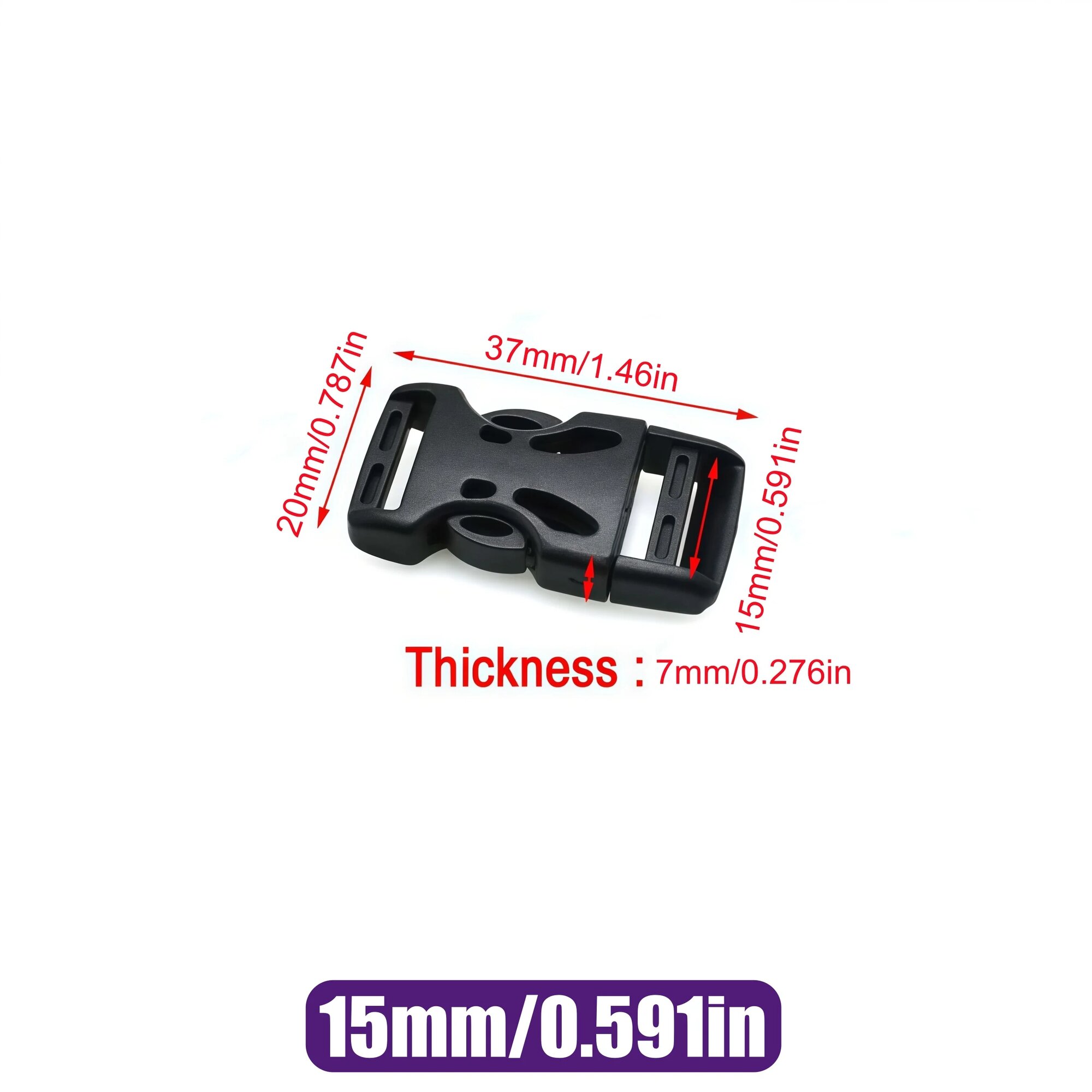 Пряжки-фастексы HSDOUBLE пластиковые 5-50 шт. 5pcs, Webbing Size 15mm
