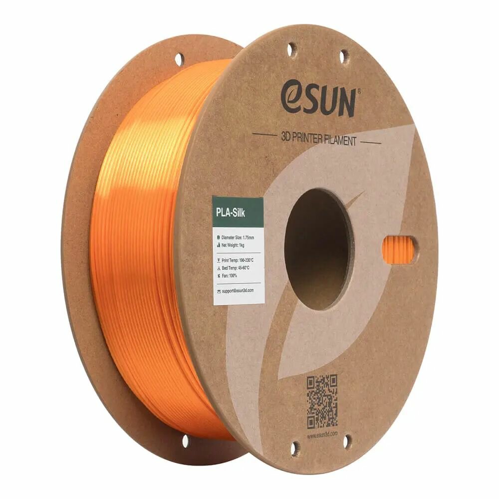 Филамент eSilk-PLA eSUN для 3D принтера 1.75мм, Оранжевый 1 кг.