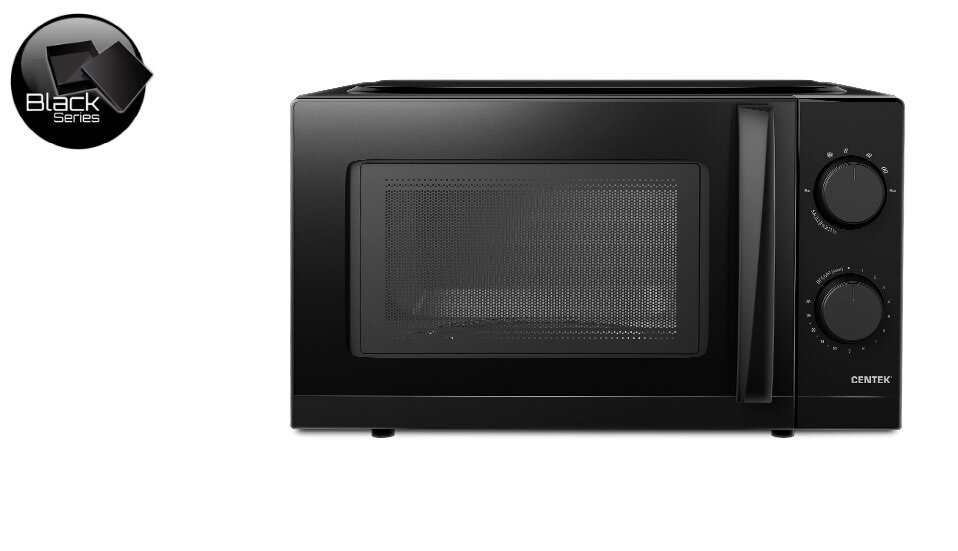 Микроволновая печь CENTEK CT-1571 "Black Series", 20л, 700Вт, мех. управление, 6 режимов, подсветка, черная