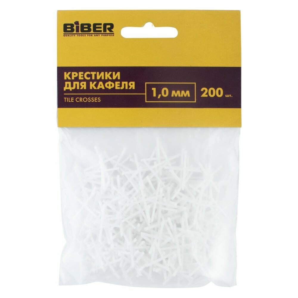 Крестики для кафеля 200 шт, 1 мм 55600 Biber тов-211618