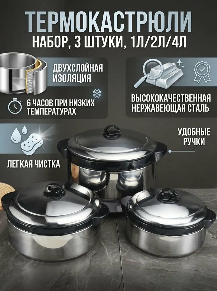 Термокастрюля 1 л, 2 л л.