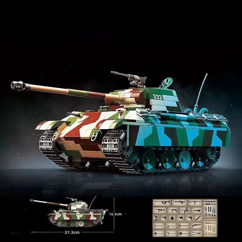 Конструктор серия "Армия"/ Военная техника / Танк Leopard G 100252/ детский для мальчиков (2136 деталей)