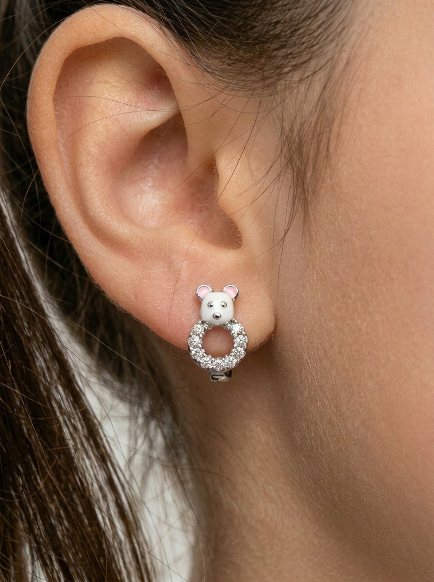 Серьги, серебро, 925 проба, родирование, эмаль, фианит