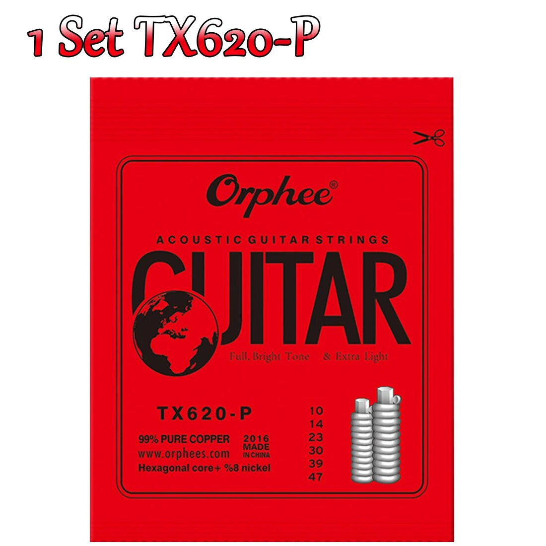 Струны Orphee для акустической гитары TX620-P 1 Set TX620P