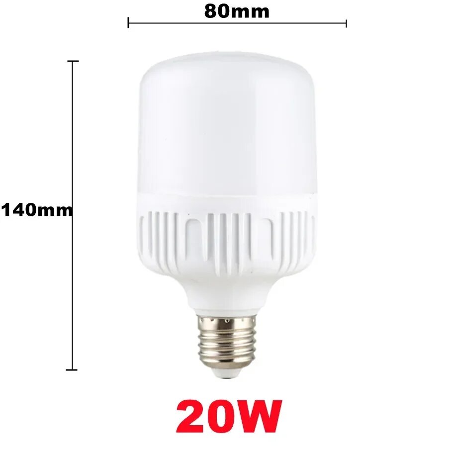 Lolyjh светодиодная лампа E27 100 Вт белый свет 220 В 20W, 2PCS