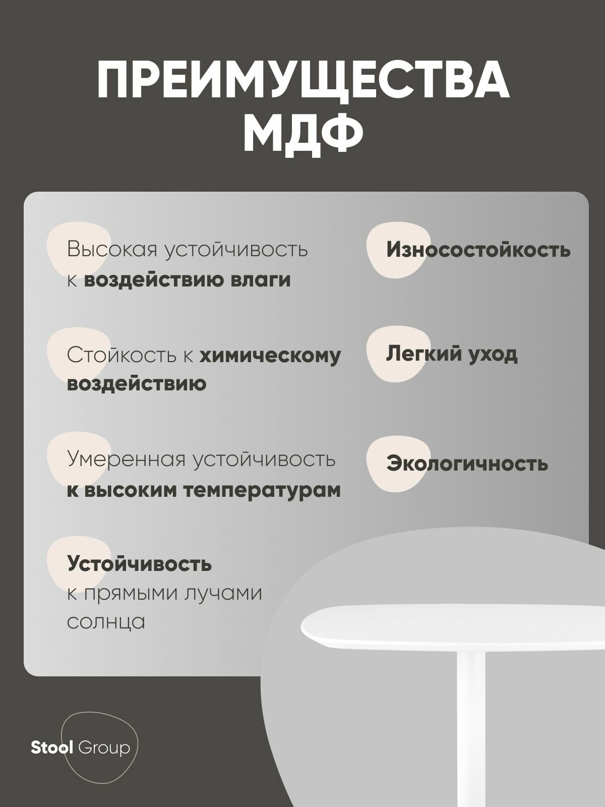 Стол барный квадратный Form 60*60 белый, металл/МДФ, 103*60*60 — фото 1