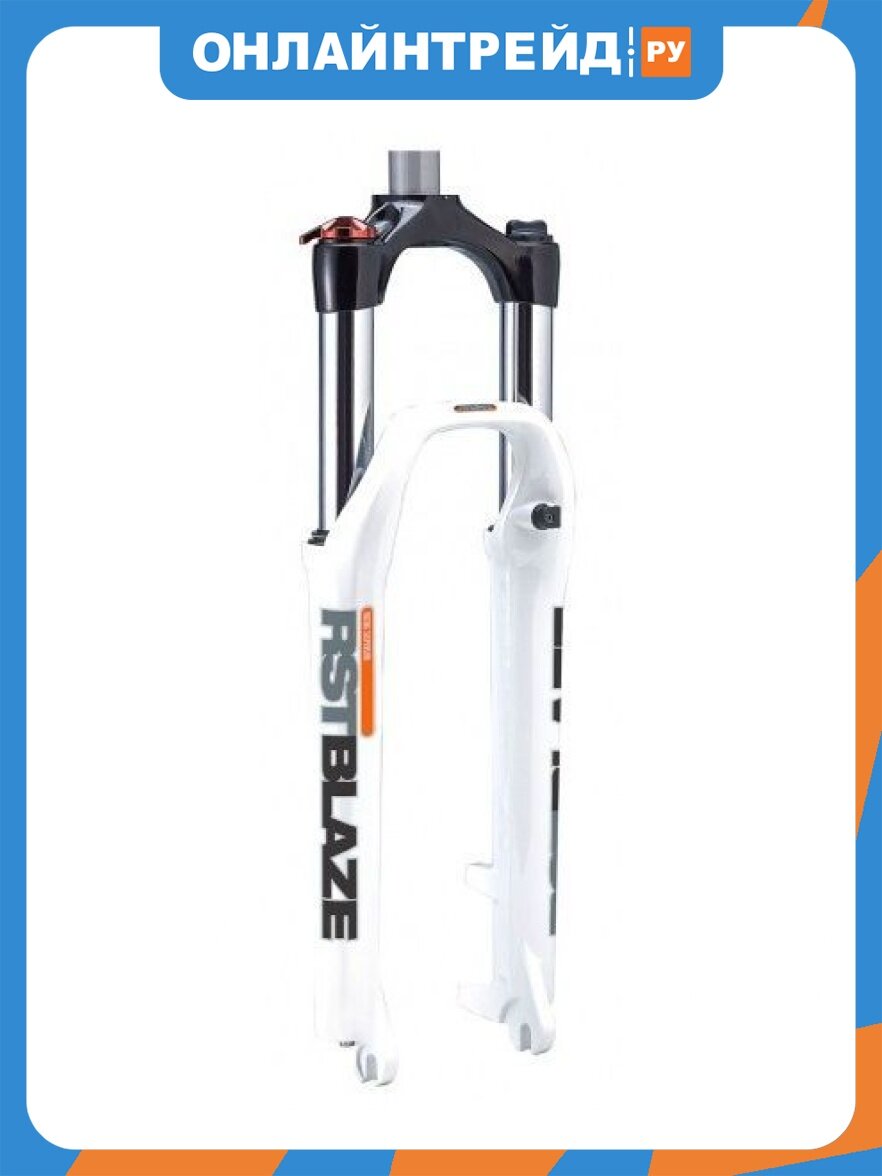 Вилка амортизационная Rst BLAZE ML, 27.5"х28.6 пружинно-эластомерная, блокировка, 100мм, дисковый тормоз, белая, 1-0200