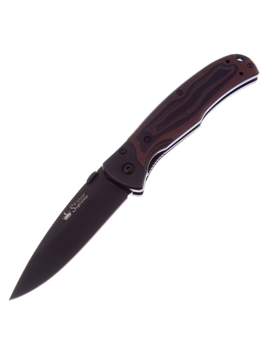 Нож складной Kizlyar Supreme Prime (G10) D2, Black Titanium