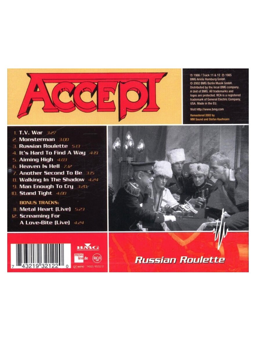 Компакт-диск EU Accept – Russian Roulette — фото 1