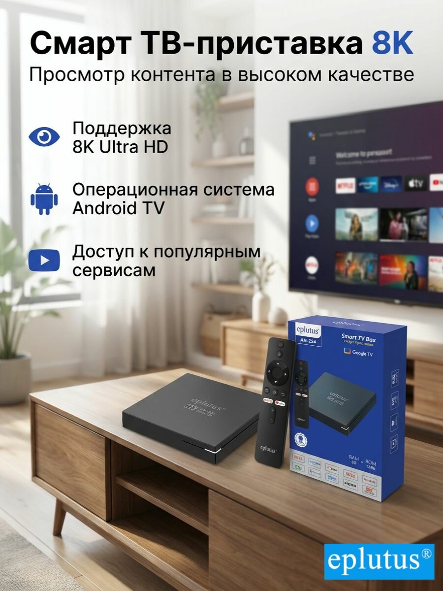 Смарт-приставка Eplutus AN-234/8K/6+128 Android 14