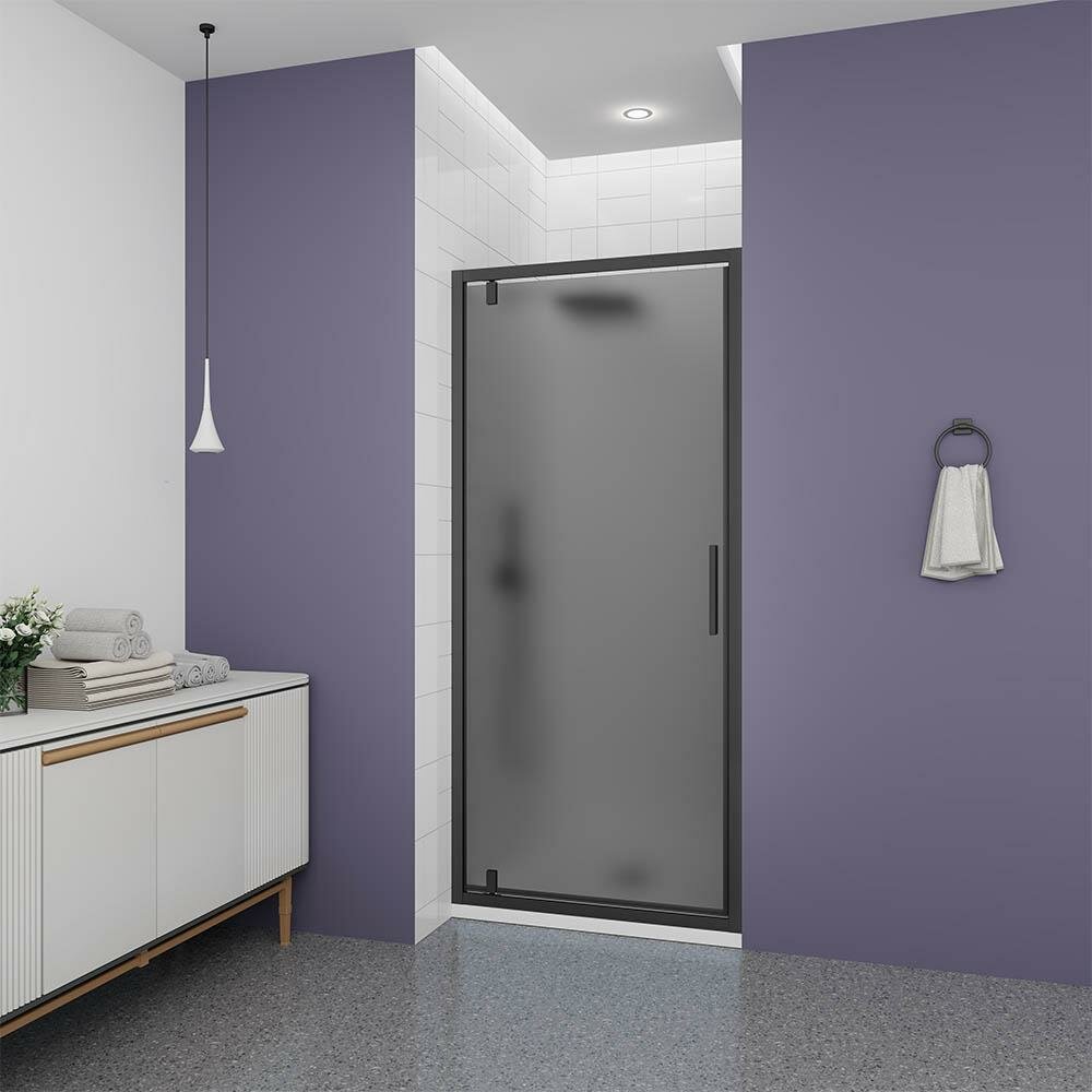 Душевая дверь Veconi Ottimo 90 OP30B-90-12-C9 профиль Черный матовый стекло тонированное