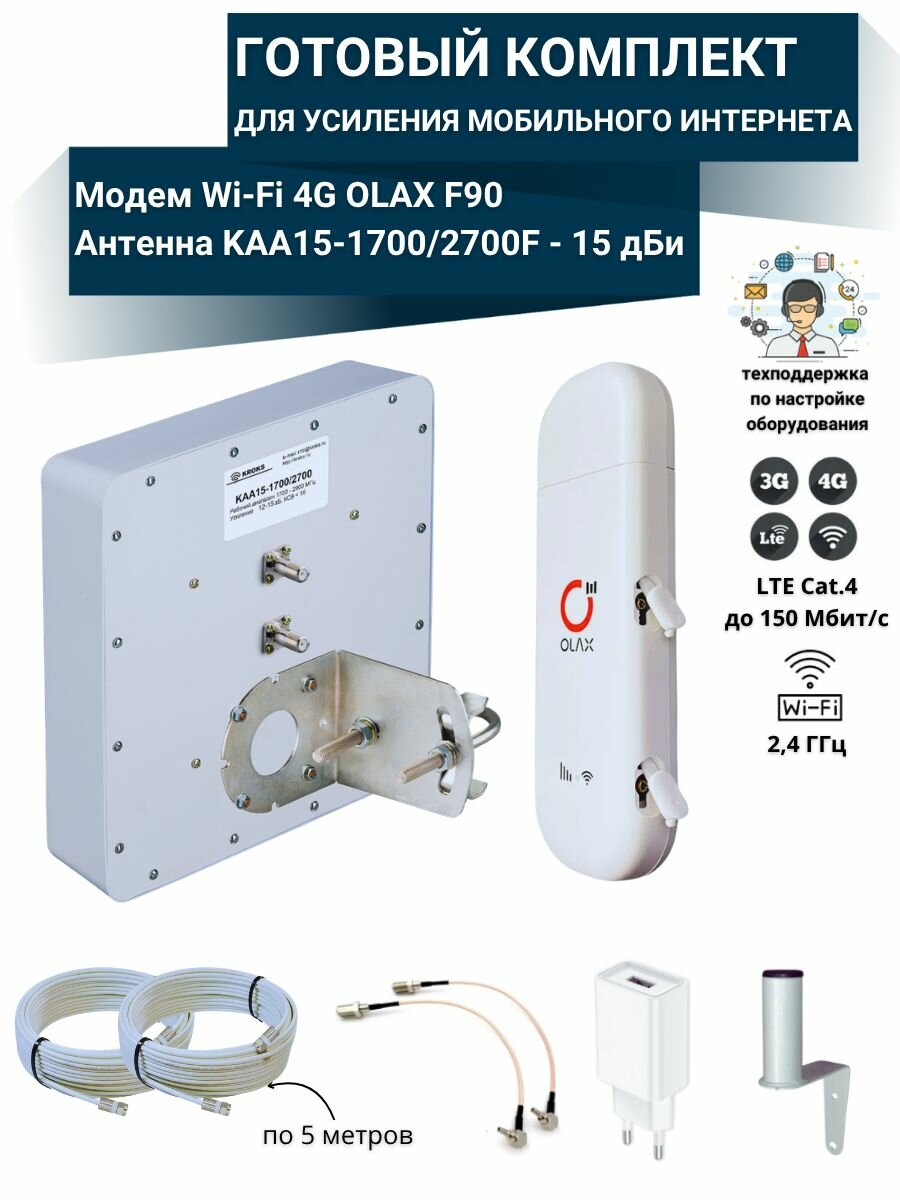 Комплект мобильного интернета на дачу с Wi-Fi OLAX F90