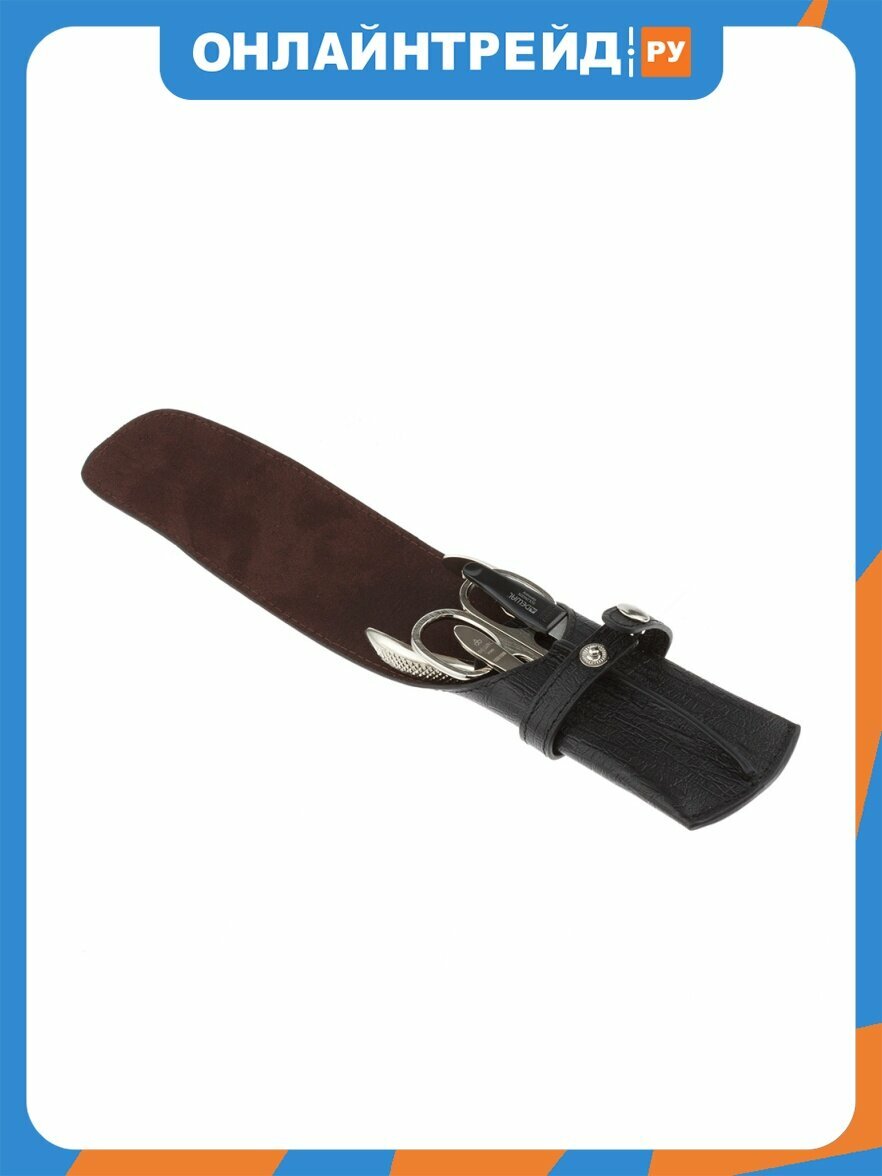 Маникюрный набор Dewal Professional DEWAL For Men 4 предмета, натур. кожа, черный