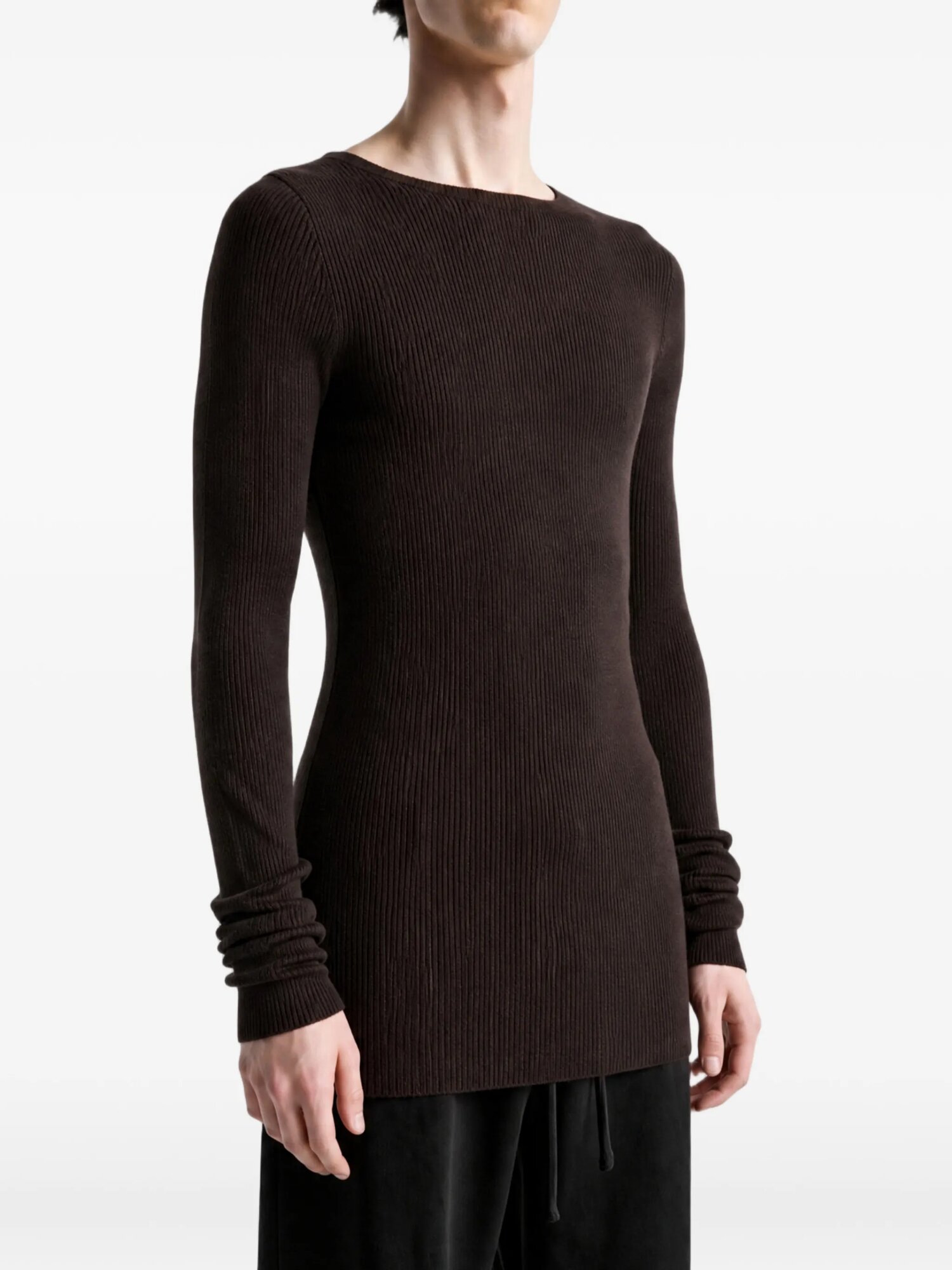 Свитер Rick Owens Ribbed-knit long-line sweater, размер 42 — фото 1