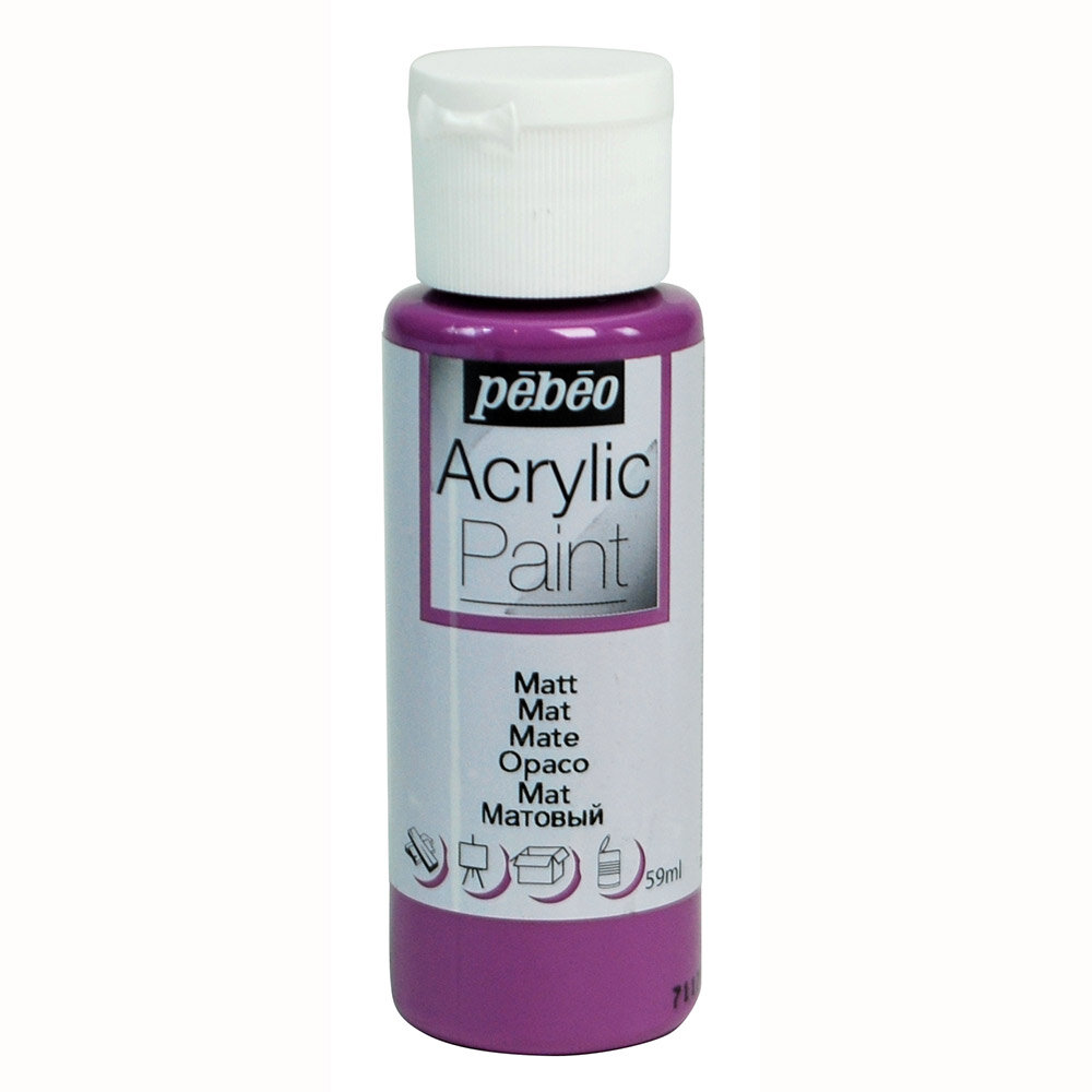 Краска акриловая Pebeo Acrylic Paint, декоративная, матовая, 59 мл, фиолетовый