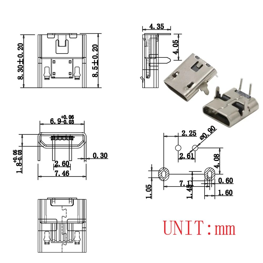 Micro USB разъем 10PCS Micro-49