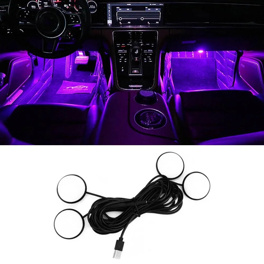 Автомобильные светодиодные лампы Pink 4-в-1 USB
