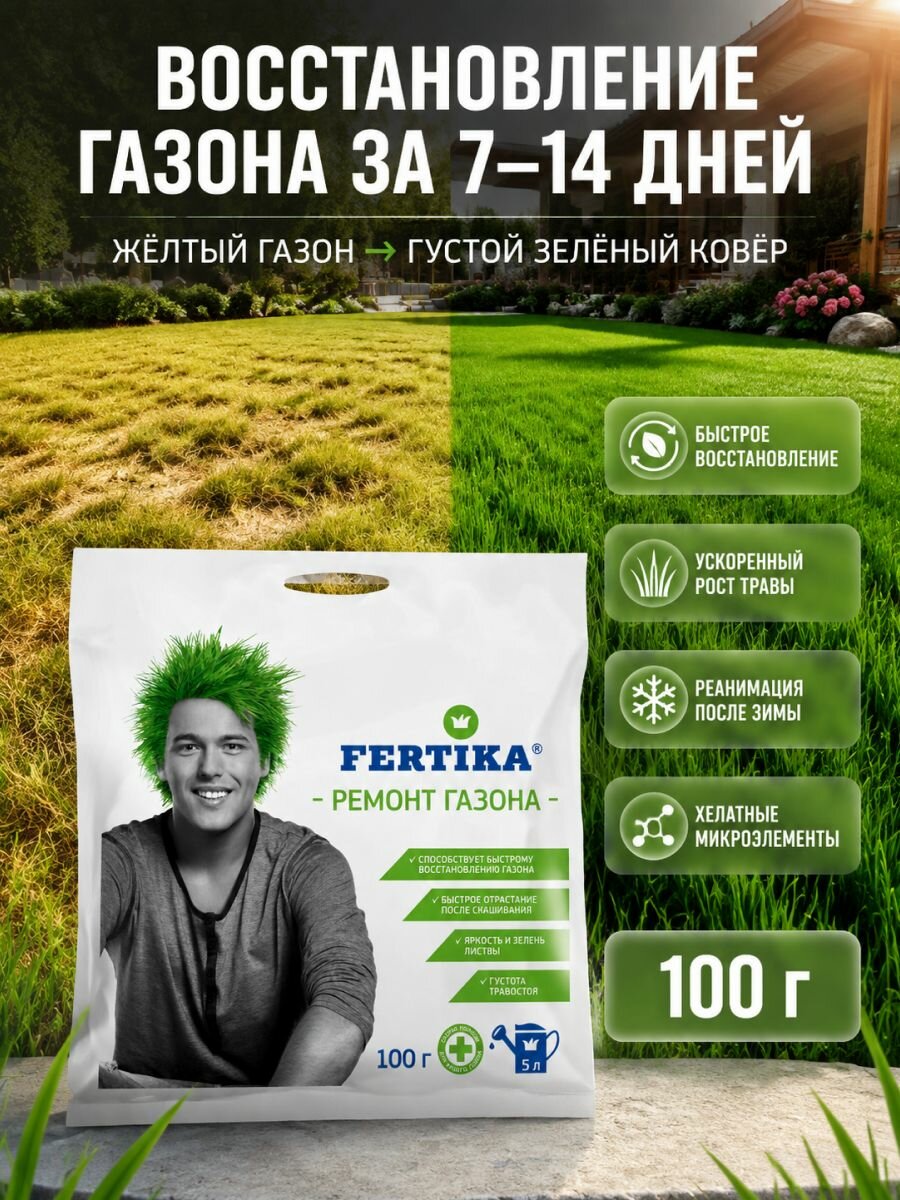 Удобрение для газона, для сада 100 г Фертика люкс