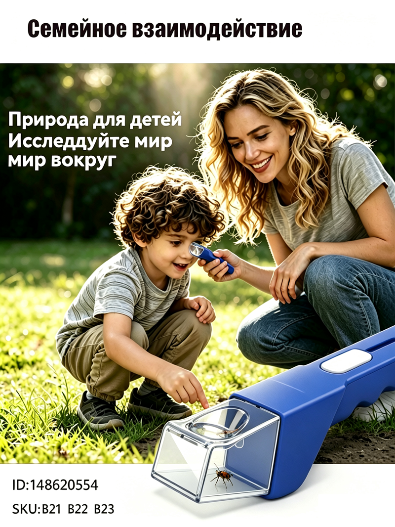 Наблюдатель насекомых с лупой, развивающая игрушка для детей