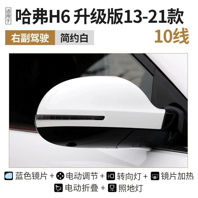 Haval H6 Upgrade Edition 2013-2021 Правая пассажирская сторона Простой белый 10-проводное синее стекло