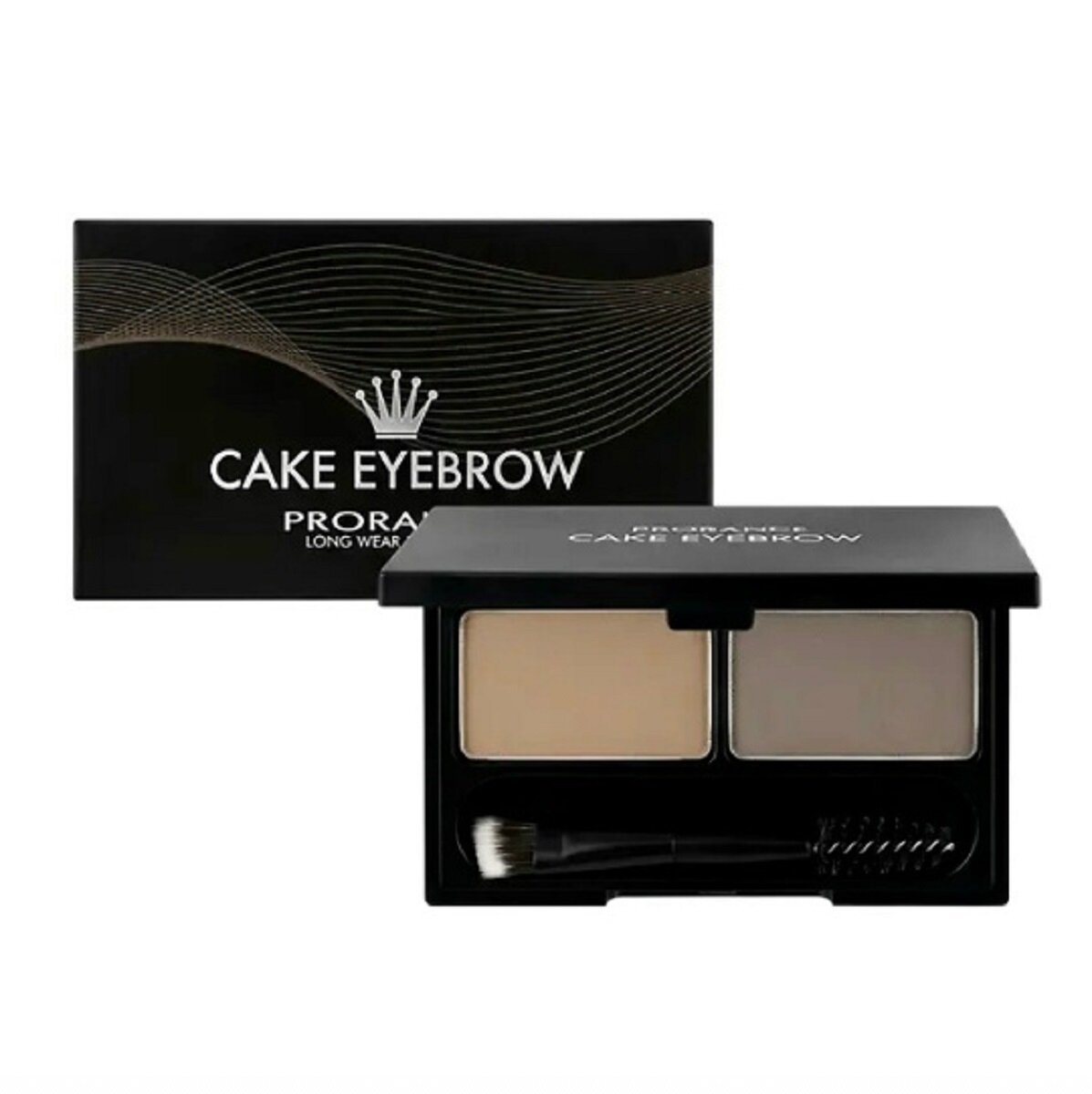 Prorance Палетка теней для бровей (9гр) светло и тёмно-коричневые Cake Eyebrow 2 Color