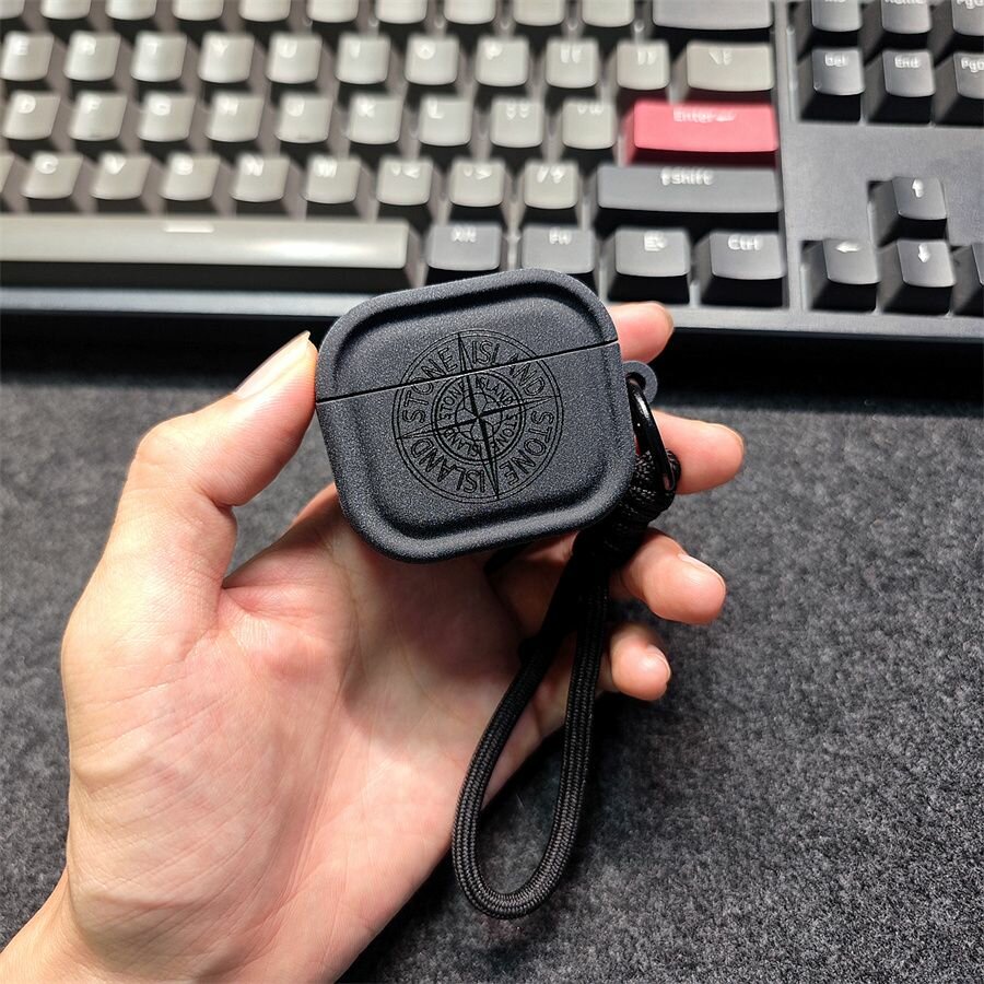 Чехол для Аирподс 4 / AirPods 4 Kартинка мультфильма Stone Island мягкий чехол