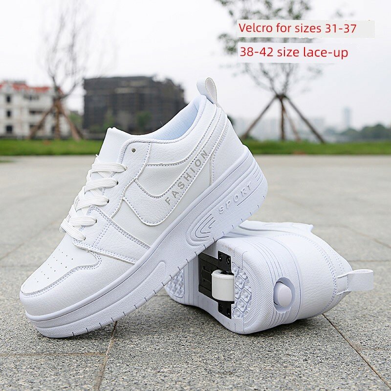 Heelys двойные колесные кроссовки для детей, белые, размер 37