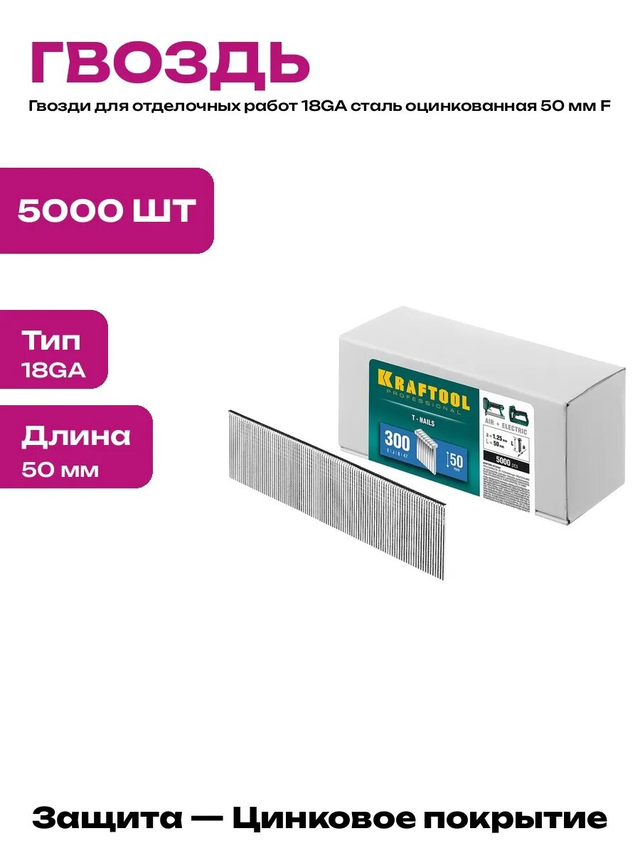 Гвозди тип 47 F 300 для пневматического пистолета сталь 50мм