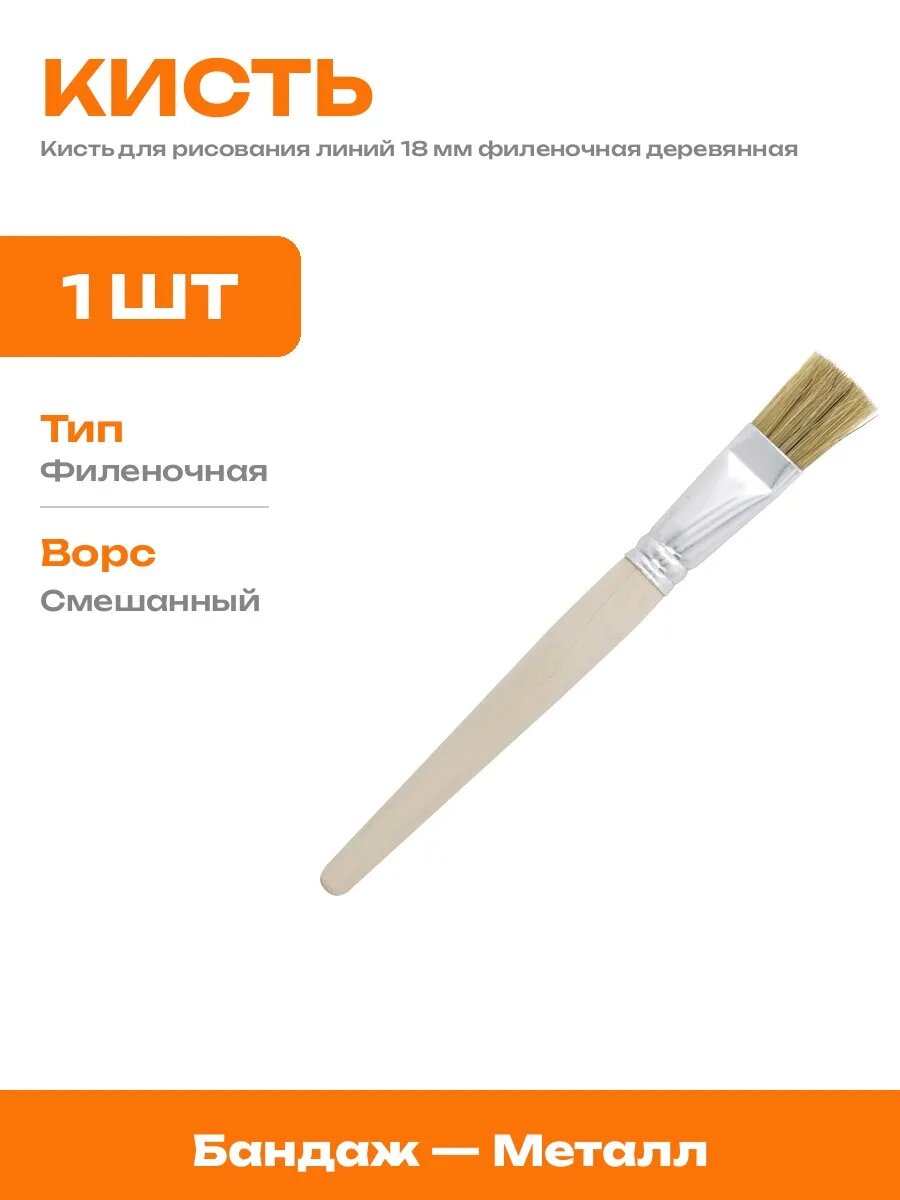 Кисть со смешанной щетиной 18 мм для покраски дерева мебели