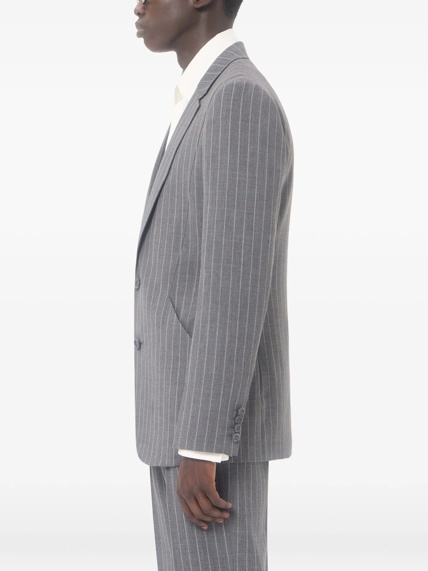 Куртка Valentino Single-breasted jacket in pinstripe wool, размер 50 — фото 1