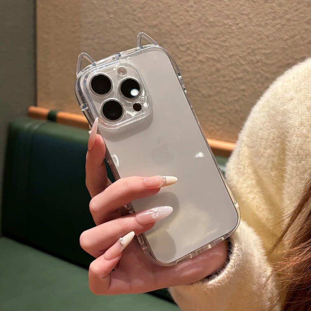 Милый 3D-чехол С Кошачьими Ушками Из Силикона Для iPhone: Противоударный, Устойчивый К iPhone 13