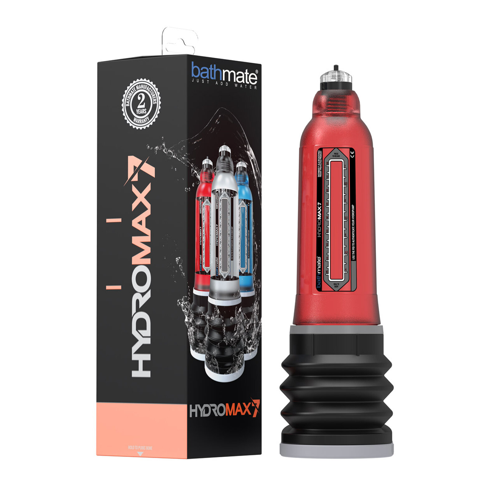 Bathmate Hydromax7, красная Модернизированная гидропомпа для увеличения пениса (размер M)