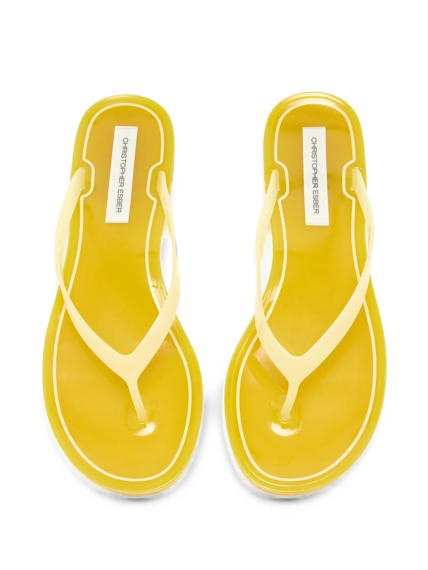 Шлёпанцы Christopher Esber Jo flip flops, размер 38, светло-желтый — фото 1