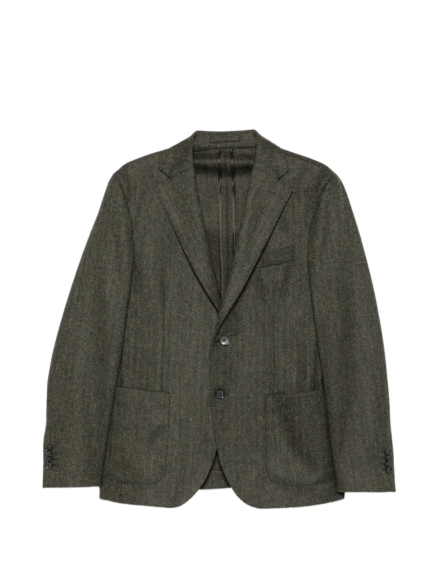 Пиджак LUIGI BIANCHI Herringbone-weave notched-lapel blazer