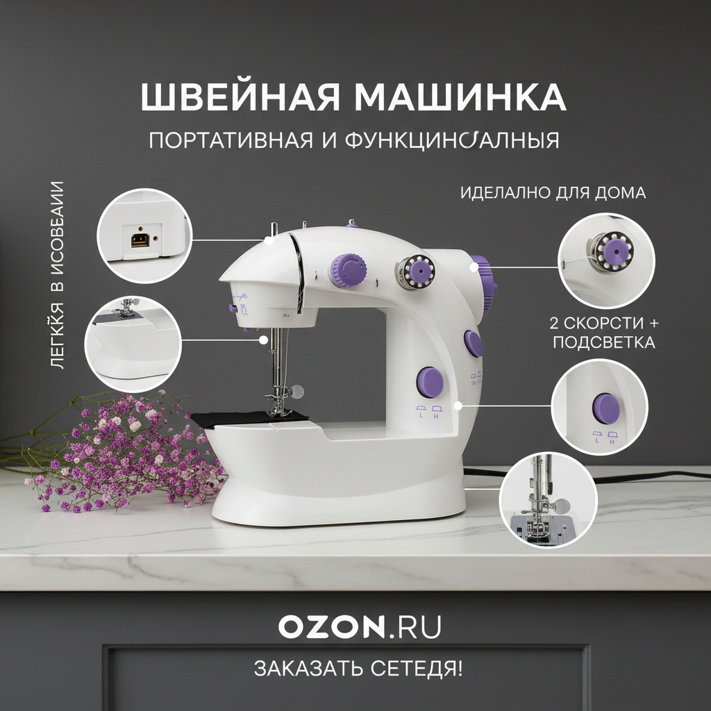 TV-487 швейно вышивальная машина с педалью и яркой подсветкой для дома