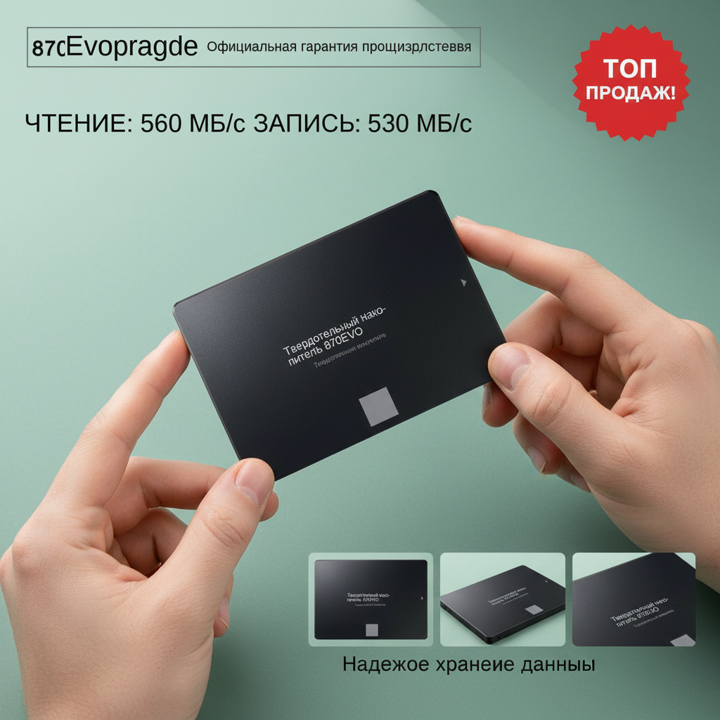 870EVO Универсал Твердотельный Накопитель SSD 4TB SATA3 Интерфейс 2,5 Дюйма