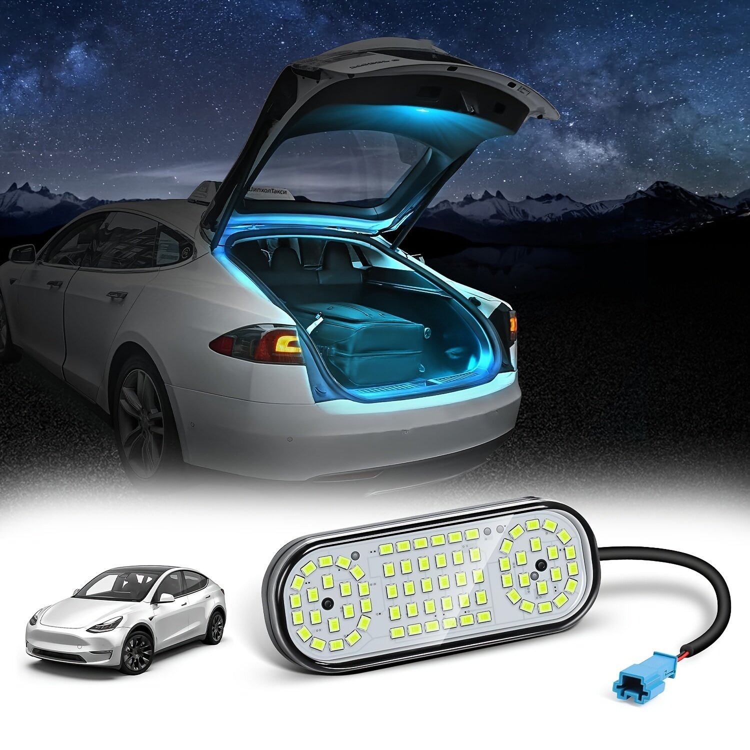 Светодиодная лампа подсветки багажника, 1 шт, мощная, для Model Y/3/S/X, цвет Ice Blue