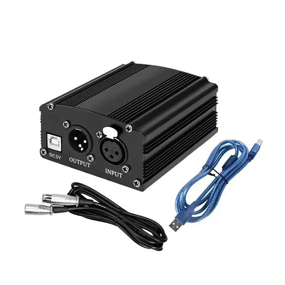 Микрофонный аудиоинтерфейс XLR с USB-подключением и кабелями для профессиональной записи звука