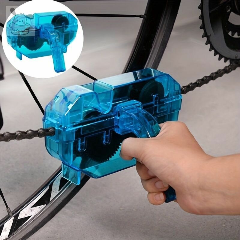 Портативный очиститель велосипедной цепи для MTB/шоссе: многоразовый комплект с щеткой и скребком. Универсальный износостойкий набор для чистки велосипеда1