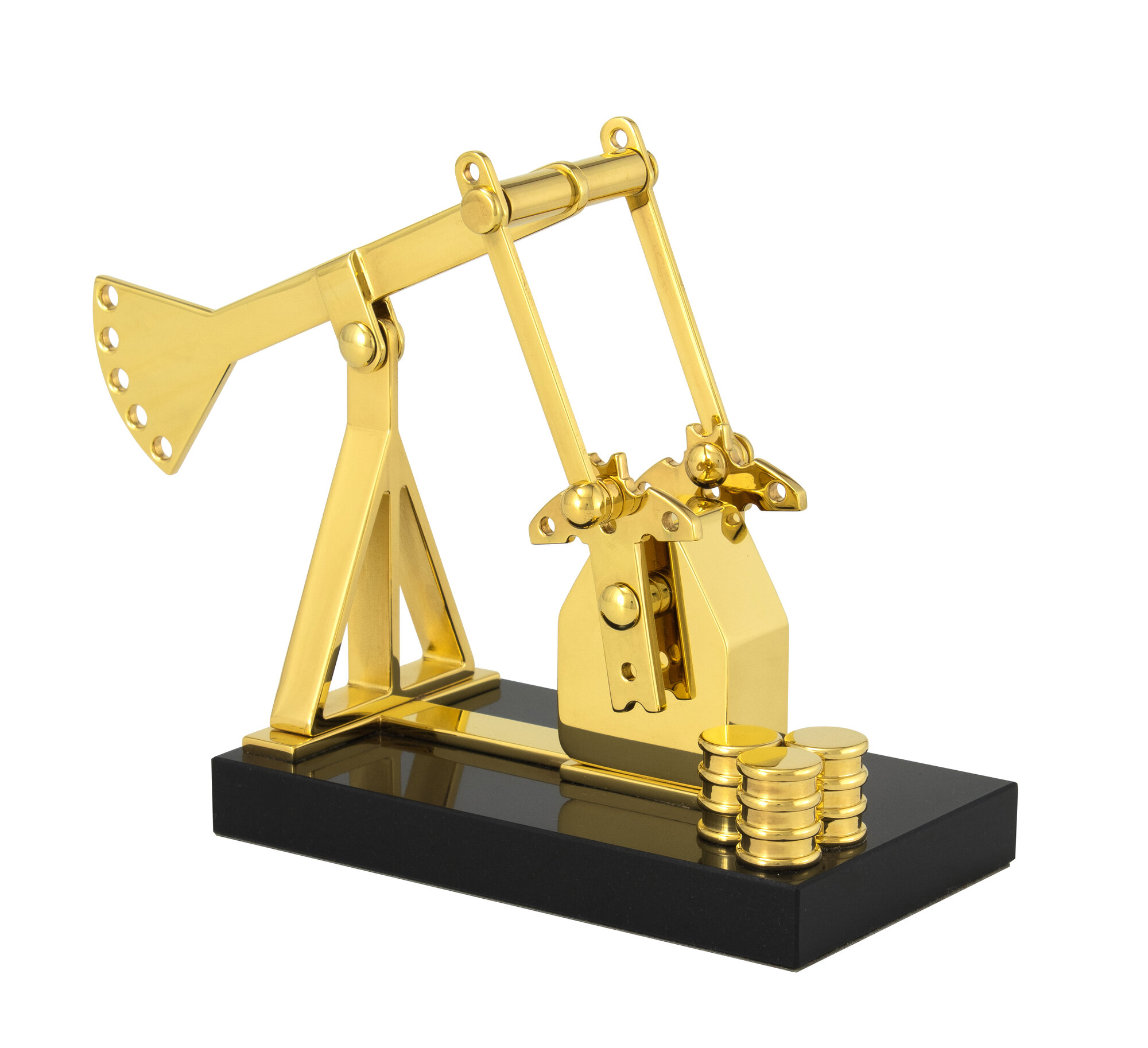Профессиональный сувенир для нефтяника „Качалка“, подставка из долерита