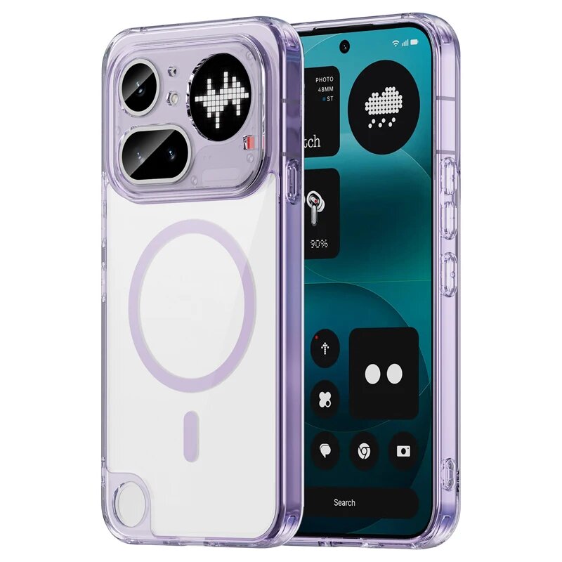 Чехол Nothing Phone (4a) Pro, фиолетовый, прозрачный